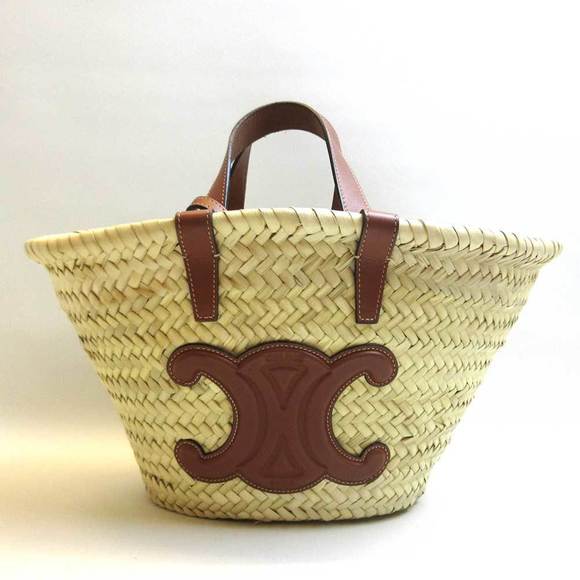 Celine | Bags | Celine Bag Teen Triomphe Basket Shoulder Hand Raffia ...